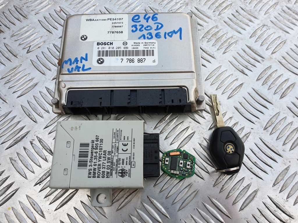 KOMPLETNY EWS STEROWNIK SILNIKA BMW E46 320D 136KM - 13318608049 - oficjalne archiwum Allegro