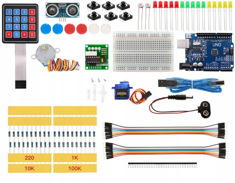 Zestaw startowy Arduino UNO R3 czujnik hc04 serwo - 12768172408 ...