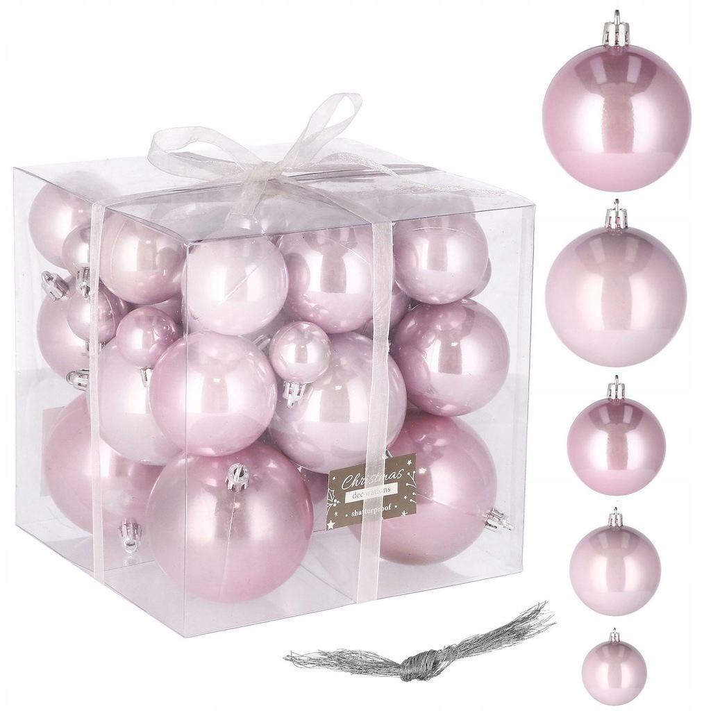 BOMBKI NA CHOINKĘ PERŁOWE BOMBKA RÓŻOWE OUTLET - 12781560268 ...