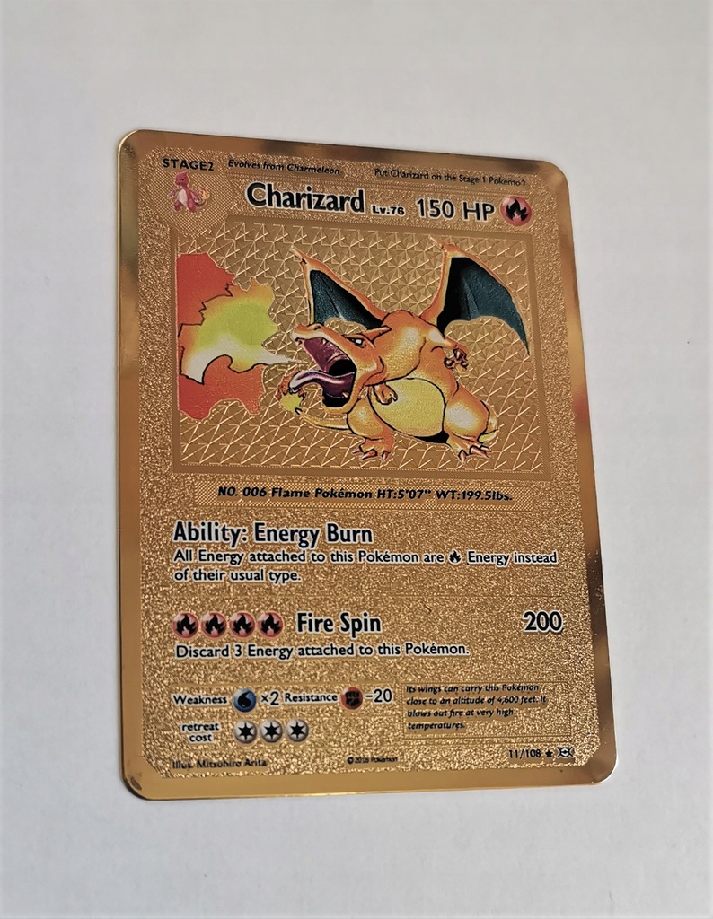 Pokemon Charizard Złota Karta Gold - 13255338353 - oficjalne archiwum Allegro