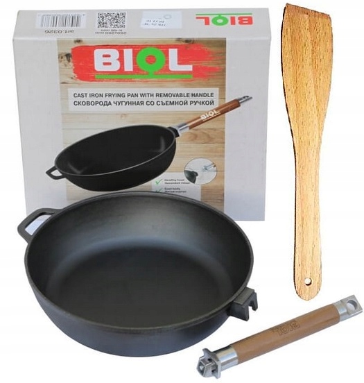 BIOL PATELNIA ŻELIWNA 26 cm GŁĘBOKA INDUKCJĘ GAZ - 12718409909 ...