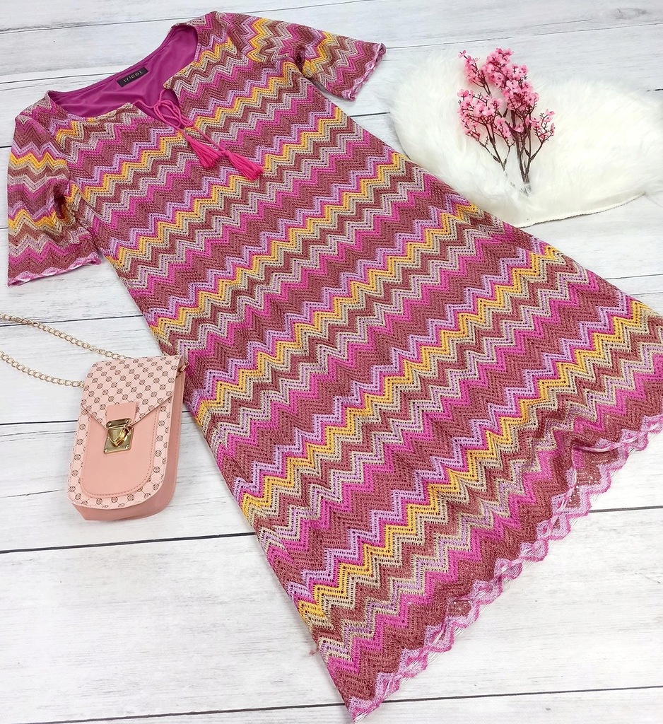 D374 TRICOT SUKIENKA WZORY JAK MISSONI 40 - 14578419982 - oficjalne archiwum Allegro