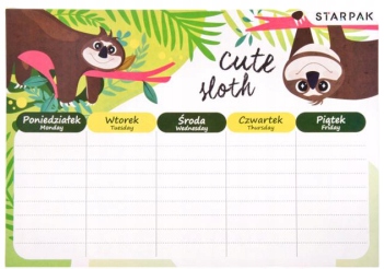 PLAN LEKCJI SZKOLNY z tabliczką mnożenia STARPAK - 12444614157 - oficjalne archiwum Allegro