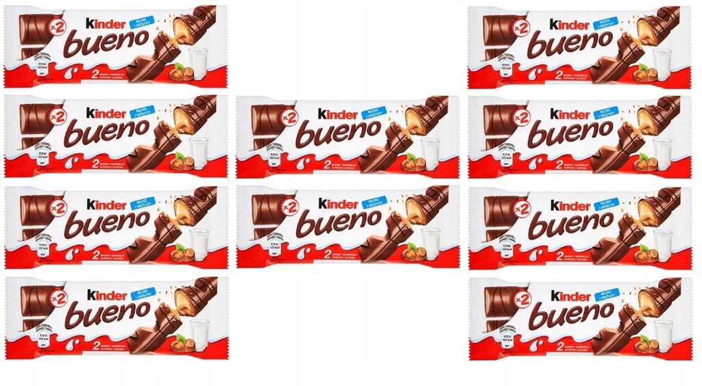10x Baton Kinder Bueno 43g Czekoladowo Orzechowy - 12000291138 ...