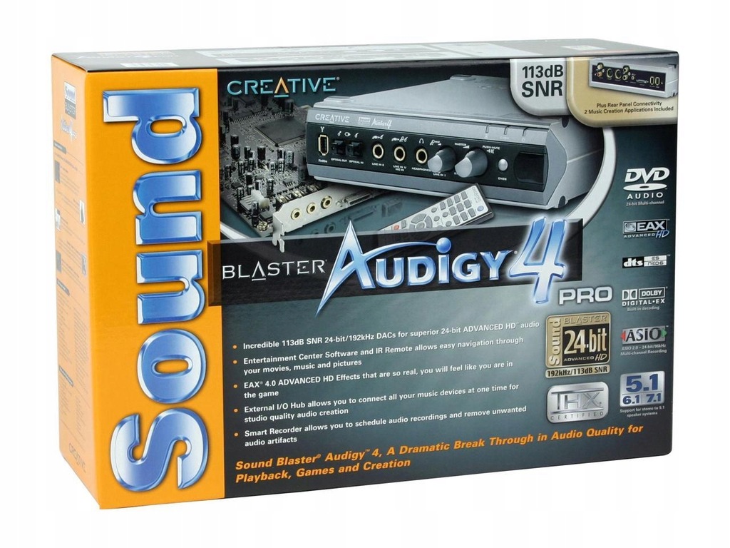 Creative Sound Blaster Audigy 4 PRO BOX komplet - 11999449430 ...