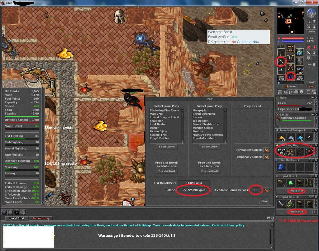 TIBIA GUNZODUS OTS 297 RP- 140KK W ITEMACH - 8139487326 - oficjalne ...