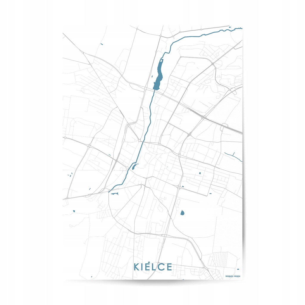 Mapa plakat KIELCE mapa na prezent kolory B2 50x70 - 11381939164 ...