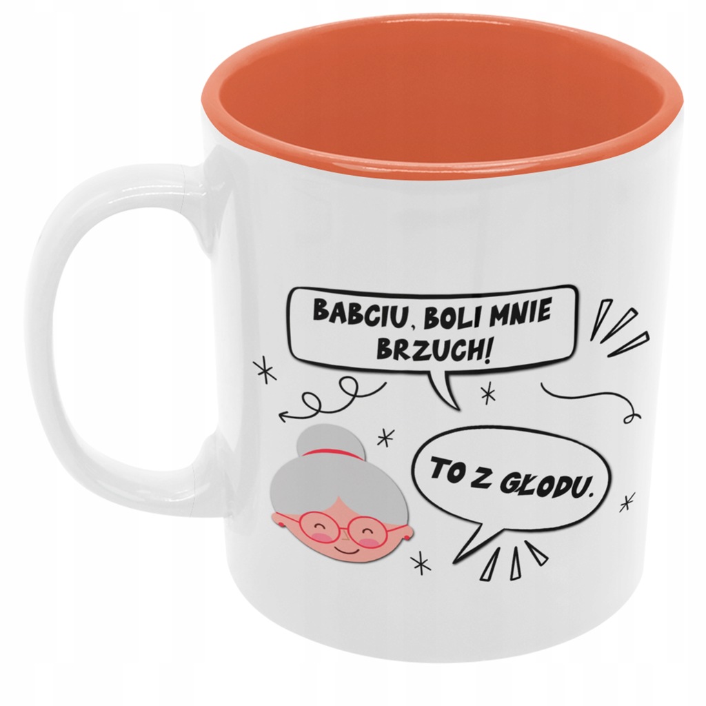 Kubek Babci na dzień Babci prezent memy czerwony - 11410146327 ...