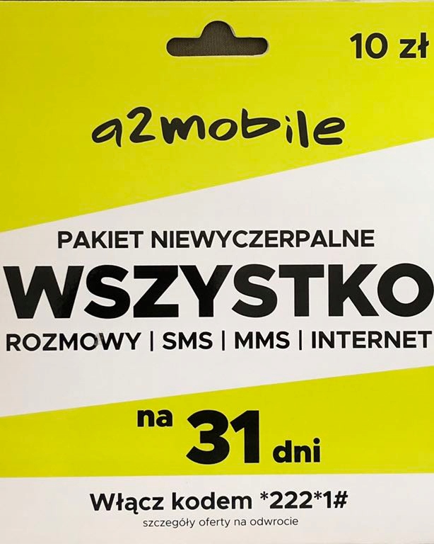 Starter a2mobile 10 karta SIM Card PrePaid 10 PLN - 9110472257 ...