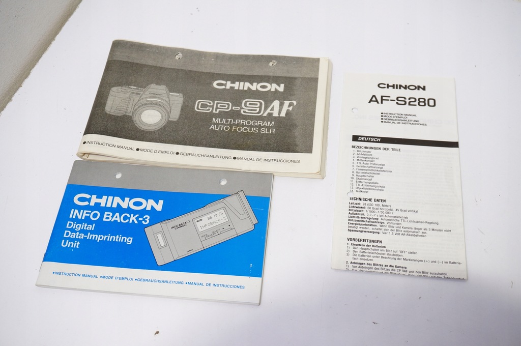 Instrukcja Obsługi Chinon CP-9AF + Info Back-3 - 11793824725 ...