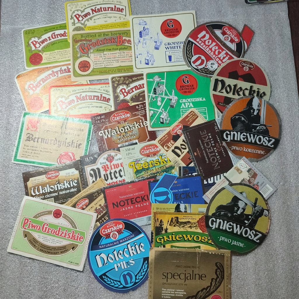 Etykiety od piwa zestaw 15 Wielkopolskie - 12824093859 - oficjalne archiwum Allegro
