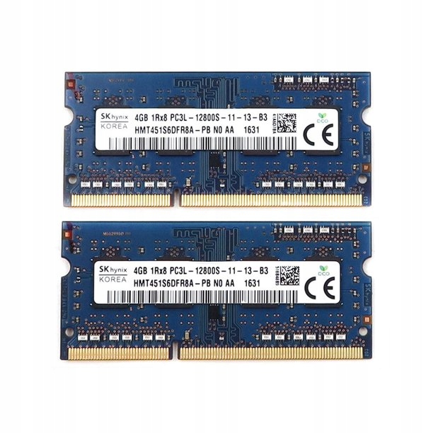 PAMIĘĆ RAM SK HYNIX 8GB(2x4GB) PC3L 1600MHZ SODIMM - 13816010804 - oficjalne archiwum Allegro