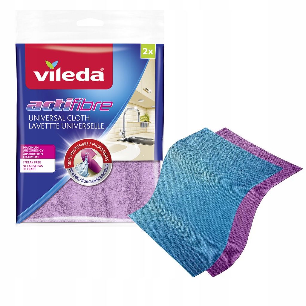 Vileda ściereczki Actifibre uniwersalne 2 sztuki - 9267529656 ...