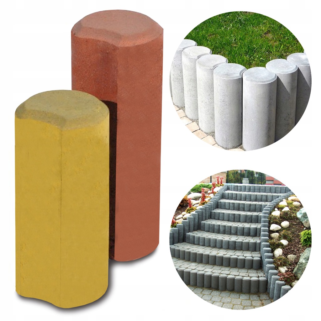 Palisada Okragła Betonowa Ogrodowa DUŻA 84 sztuki - 12254568742 - oficjalne archiwum Allegro