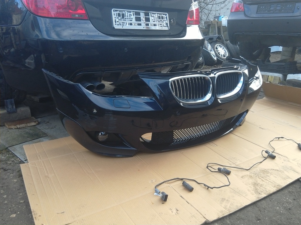 BMW E60 E61 ZDERZAK PRZEDNI M PAKIET KOMPLETNY - 7733387531 - oficjalne archiwum Allegro