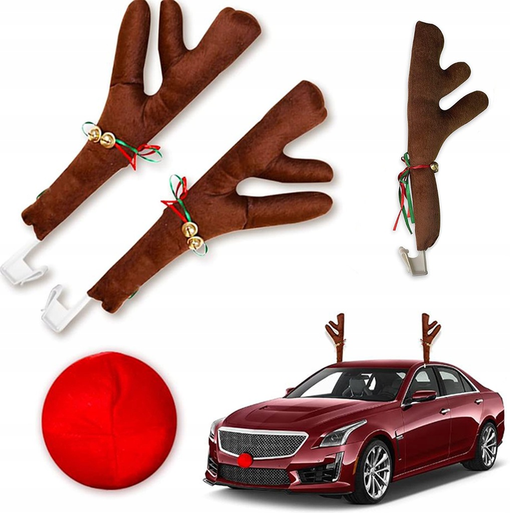 DEKORACJA SAMOCHODOWA ROGI RENIFERA NOS NA AUTO SAMOCHÓD OZDOBA ...
