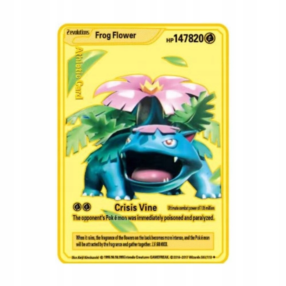 Pokemon Złota Karta Metalowa Frog Flower Kolekcjon - 13195754564 ...