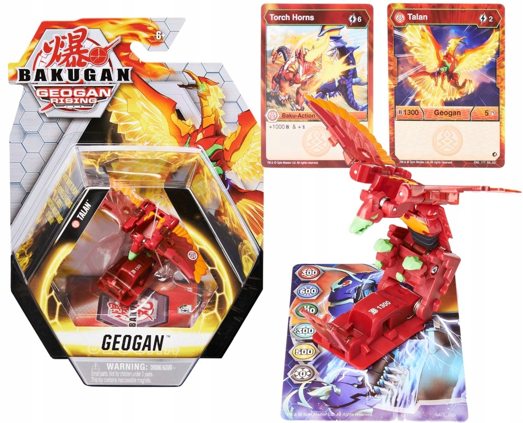 BAKUGAN GEOGAN RISING PYRUS TALAN FIGURKA KARTY - 11813757336 ...