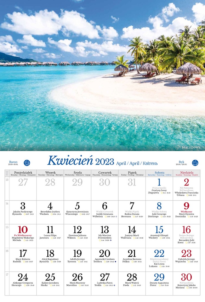 Kalendarz 2023 ścienny planszowy EGZOTYCZNE - 13111950741 - oficjalne archiwum Allegro