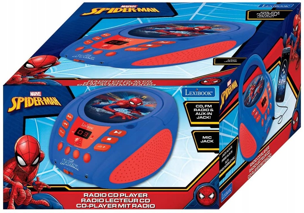 Boombox SPIDERMAN odtwarzacz CD AUX Spider-MAN jac - 9103932785 ...