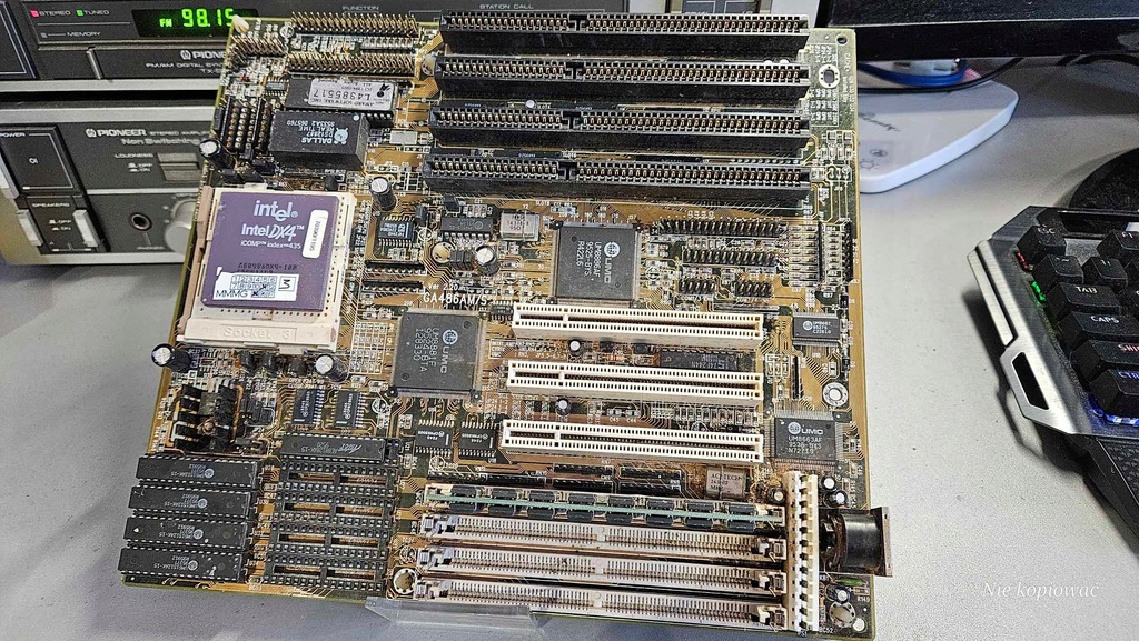 Stara Płyta główna 486 socket 3 ga-486AM Procesor intel DX4 ...