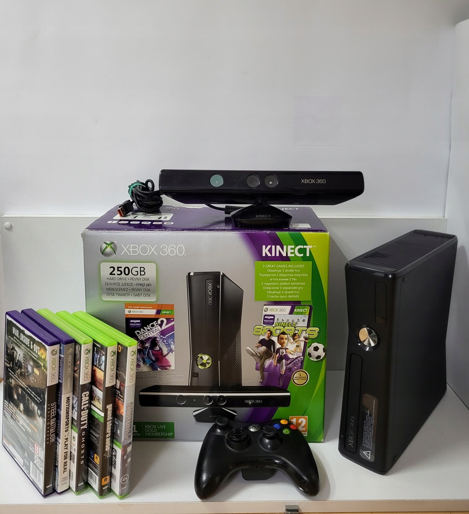 Konsola Xbox 360 Slim 250 GB Kinect, gry, pad - 12650641023 - oficjalne ...