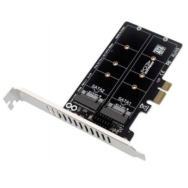 Karta M.2 SATA na PCIE karta rozszerzeń z dwoma dy - 12312137562 ...
