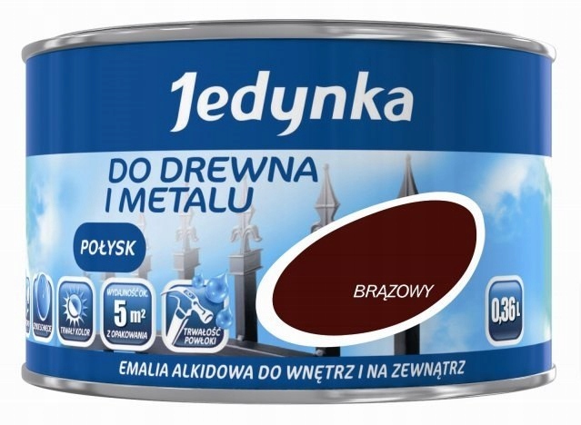 JEDYNKA EMALIA ALKIDOWA DO DREWNA I METALU BRĄZOWA - 12313554538 - oficjalne archiwum Allegro