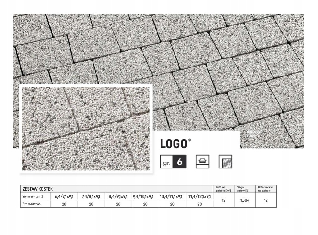 Bruk Bet Kostka Brukowa LOGO 6cm COLOR-MIX - 10607017433 - oficjalne archiwum Allegro