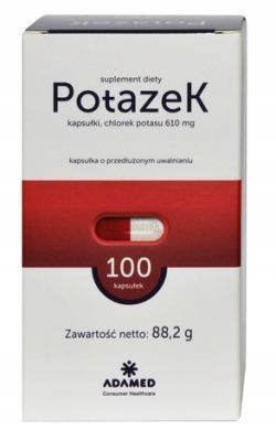 POTAZEK POTAS CHLOREK POTASU 610 mg x 100 kapsułek - 8100456078 ...
