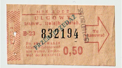 Bilet MPK Łódź lata 60. XX w. Ulgowy PZGK 3 BCM - 14906520687 - oficjalne archiwum Allegro
