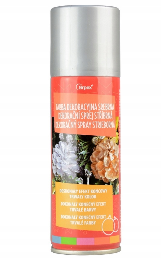 FARBA W SPRAYU DEKORACYJNA 125ml Farby Srebrna - 12852861942 ...