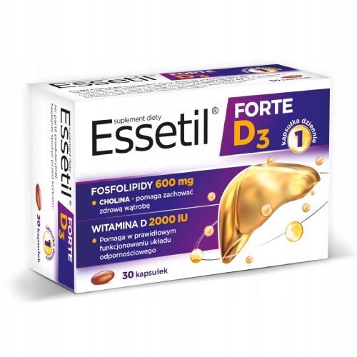 Essetil FORTE D3, 30 kapsułek - 13860723895 - oficjalne archiwum Allegro