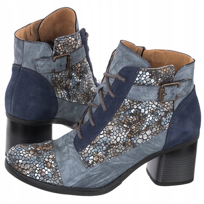 Buty Damskie Botki Maciejka Niebieskie 05071-06 - 14034930410 - oficjalne archiwum Allegro