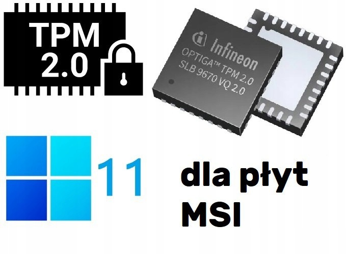 TPM 2.0 SPI DO PŁYT MSI 12PIN MS-4462 WINDOWS 11 - 11687758371 ...
