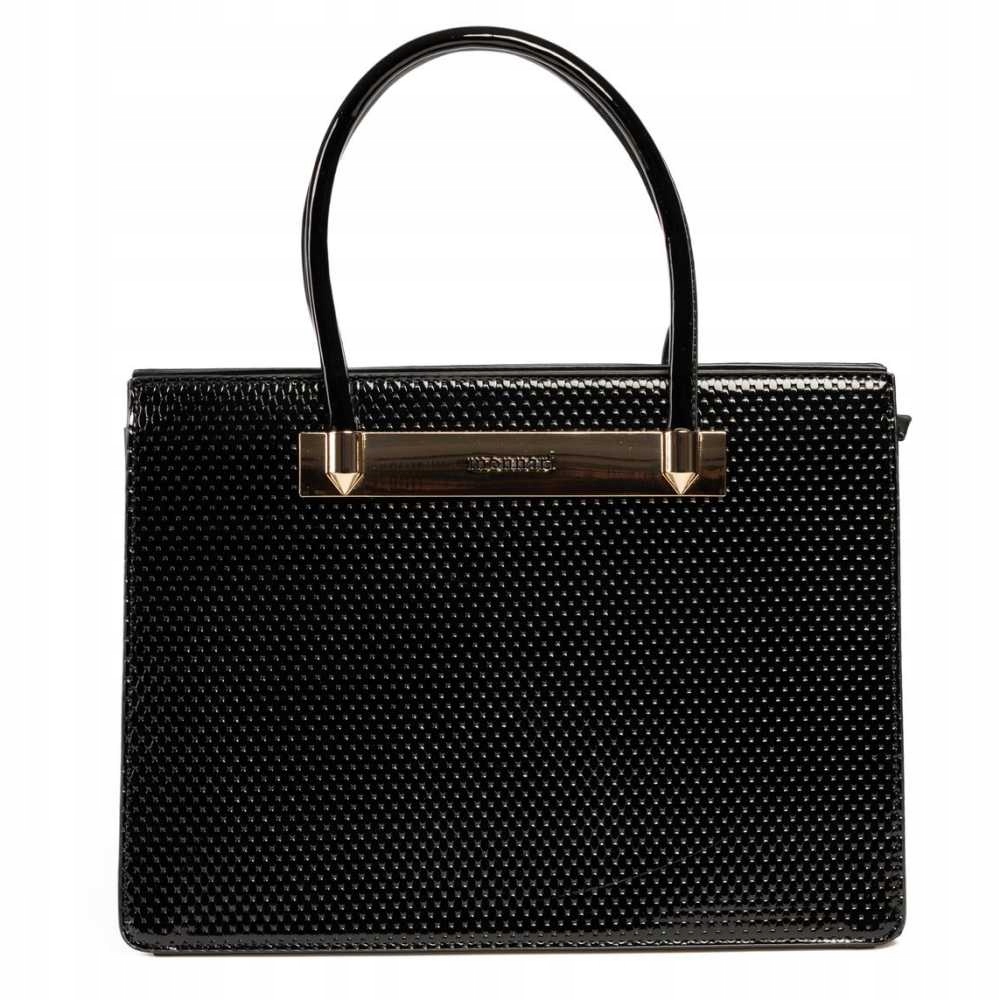 CZARNA TOREBKA MAŁA ELEGANCKA AKTÓWKA MONNARI WZÓR LAKIEROWANA LUSTRZANA - 14669388892 ...