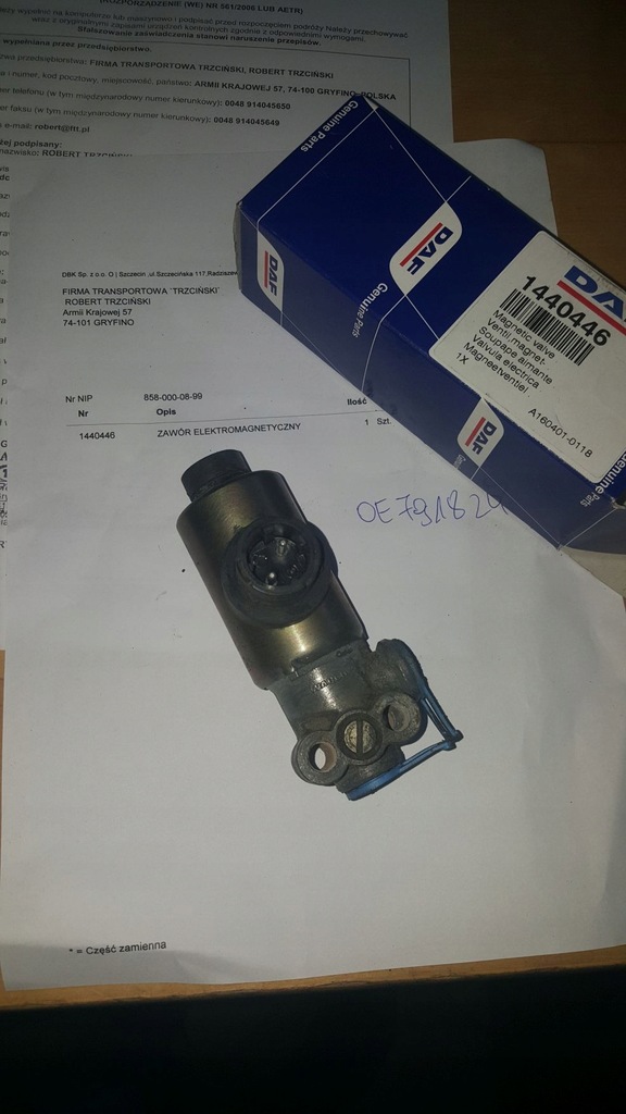 ELEKTROZAWÓR PRZYSTAWKI PTO DAF XF105 1440446 - 12061472296 - oficjalne ...