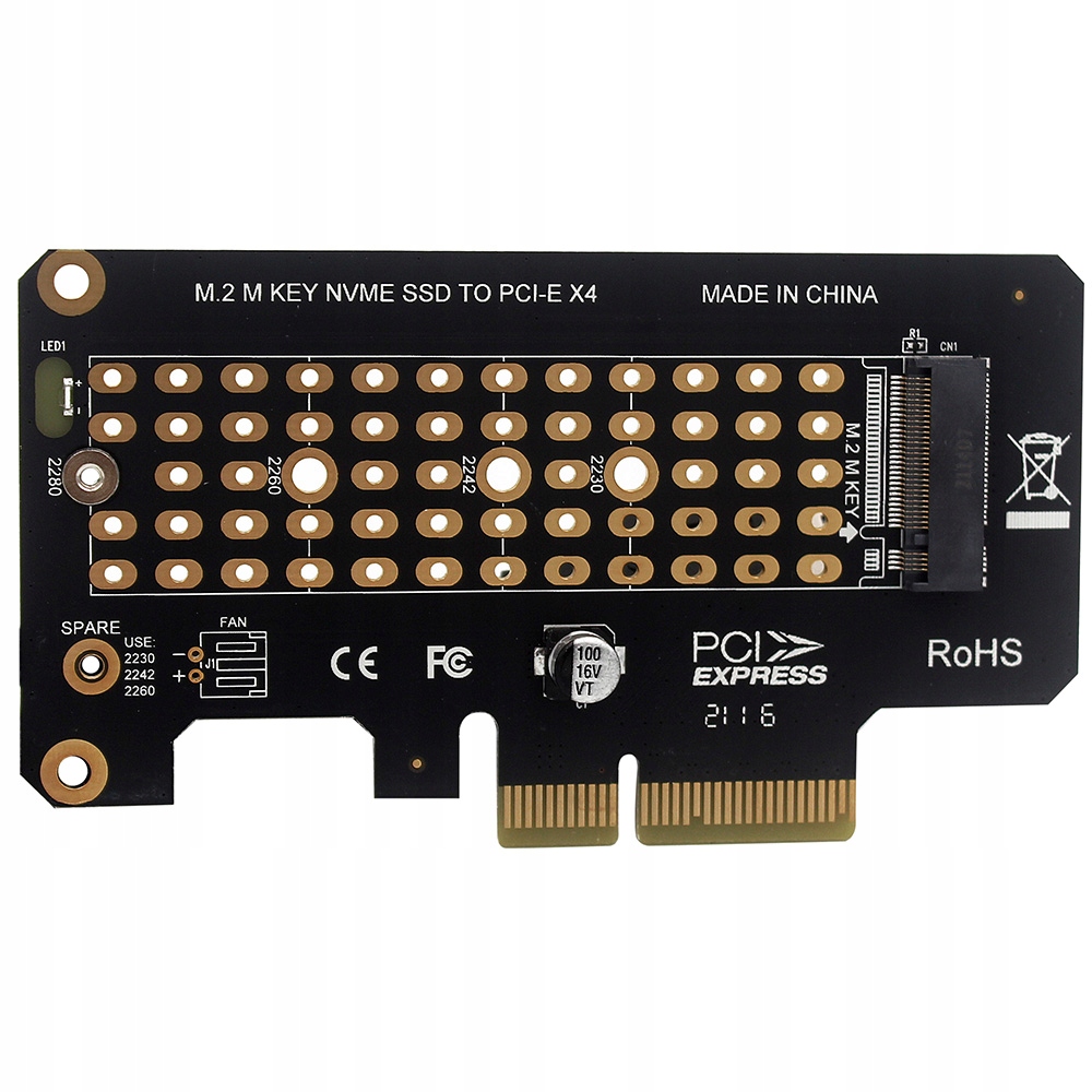 Karta rozszerzeń M.2 NVME M-Key na PCI-E X4 Karta - 11968360746 ...