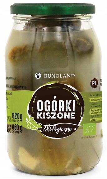 OGÓRKI KISZONE MAŁOSOLNE BIO 820 g (460 g) - RUNOL - 13071055825 ...