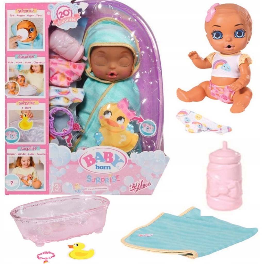 DUŻA LALKA INTERAKTYWNA BABY BORN WANIENKA ZESTAW - 12796548911 ...