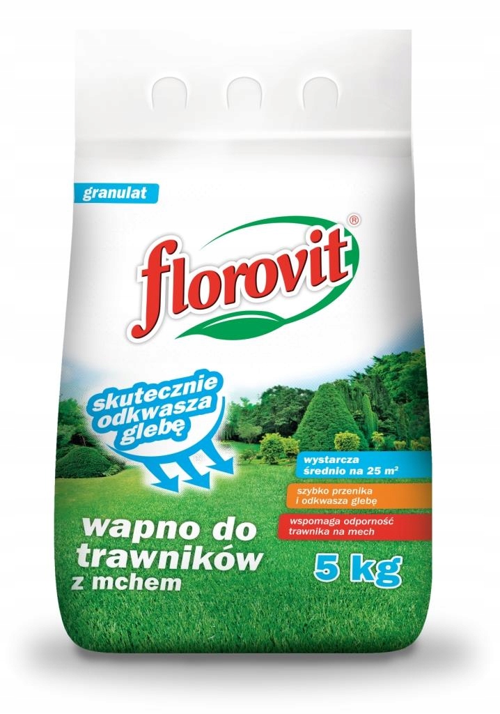 Florovit Wapno granulowane Trawnik 5kg worek nawóz wapienny do trawy - 15197010464 - oficjalne ...