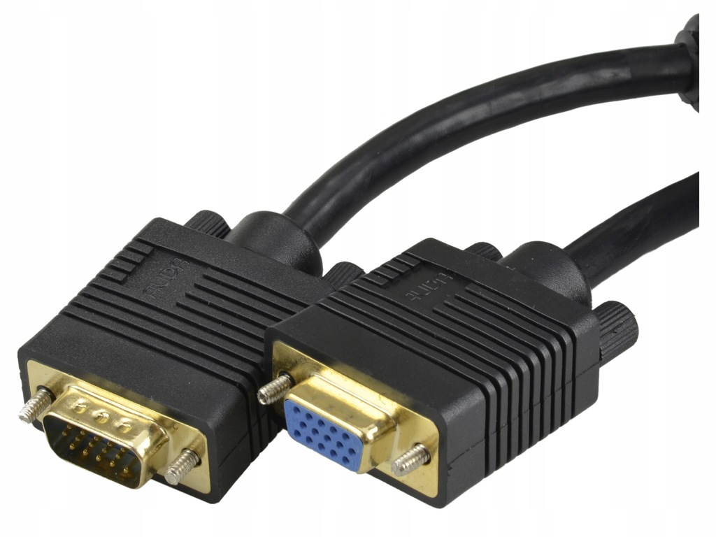 AUDA Kabel do monitora VGA D-SUB przedłużacz 5m - 7935201239 - oficjalne archiwum Allegro