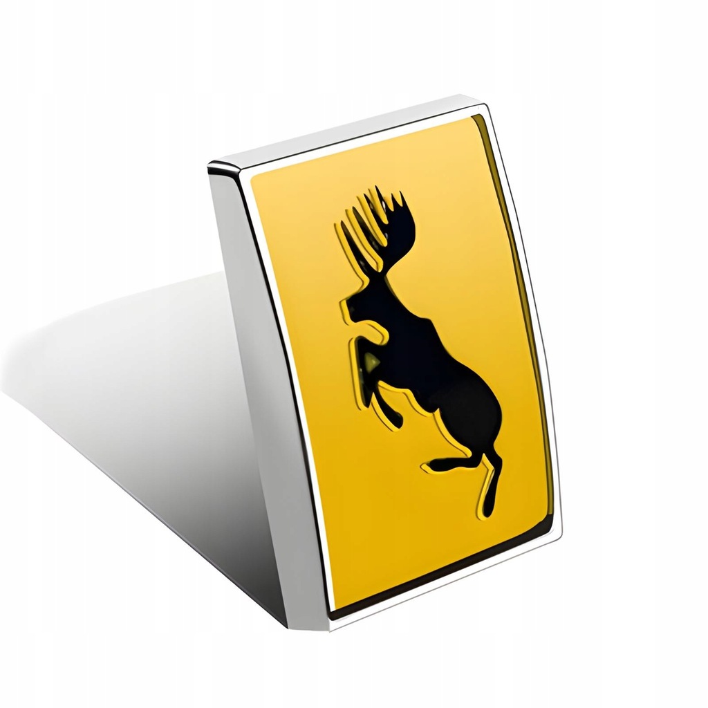 EMBLEMAT LOGO ŁOŚ do VOLVO PRANCING MOOSE BŁOTNIK KLAPA 2.7CM SREBRNY ...