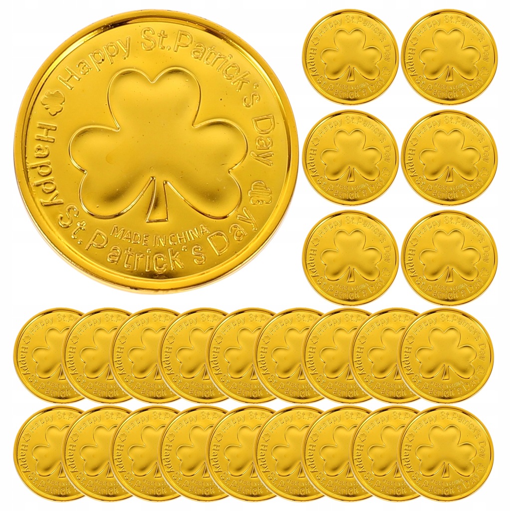 Plastic Pirate Coins Shamrock St Patrick's Day - 14818975980 - oficjalne archiwum Allegro