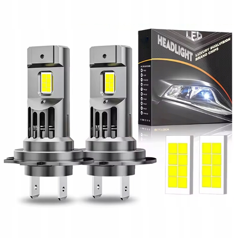 ŻARÓWKI LED H7 LAMPA LEDOWE ŻARÓWKA BARDZO MOCNE 6500K BIAŁE ŻARÓWKA 1 ...