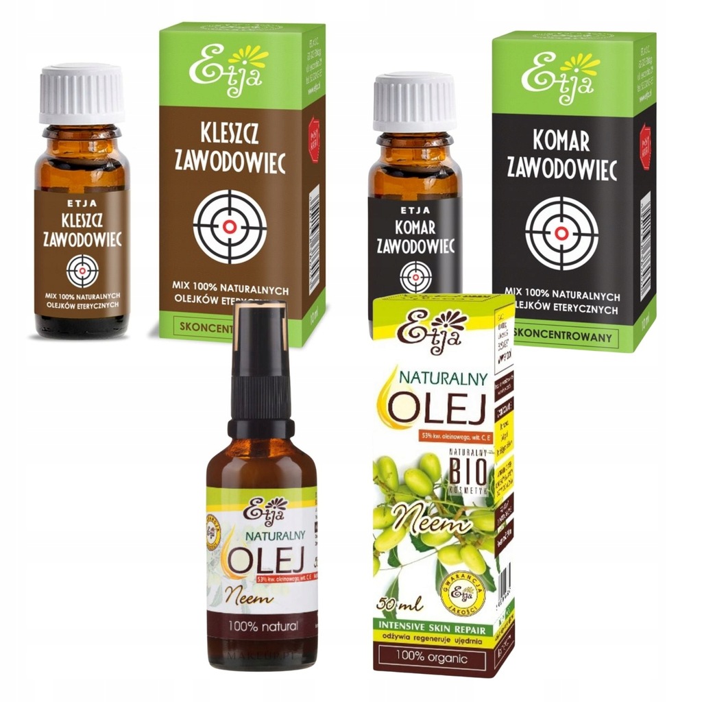 Etja zestaw naturalnych olejków neem komary kleszcze mszyce przędziorki - 15708186465 ...