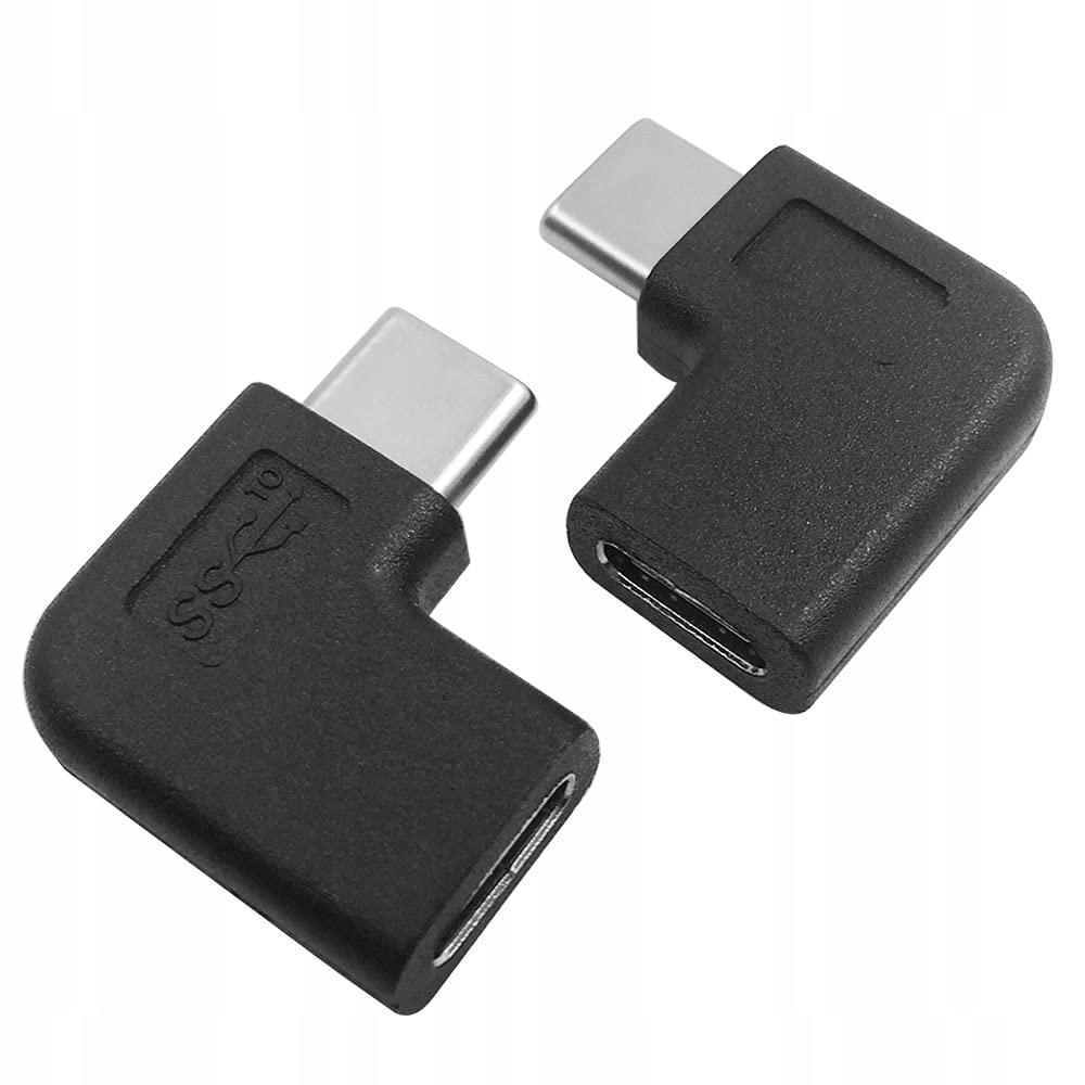 ADAPTER USB-C 90 STOPNI TYP C Z MĘSKIEGO NA ŻEŃSKIE, PRAWY I LEWY USB-C ...