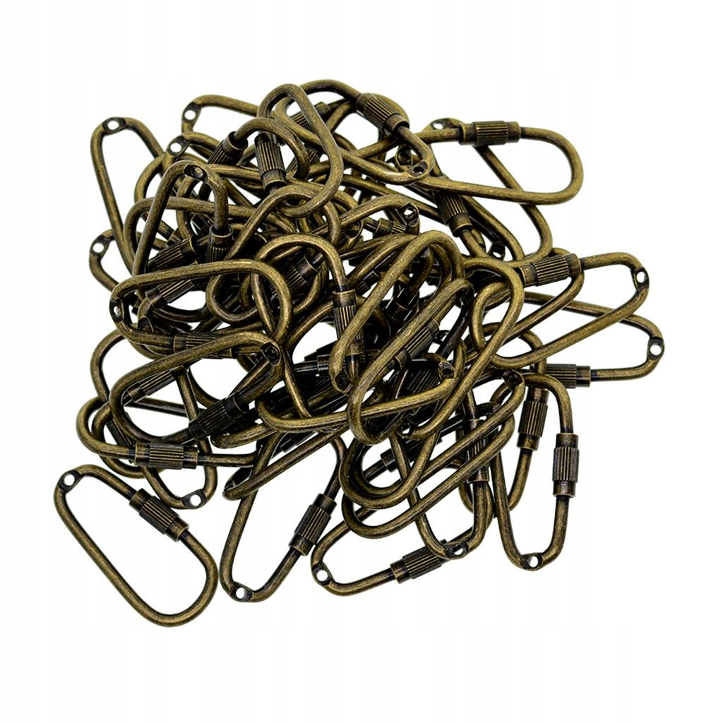 50pcs Steel Screw Lock Carabiner Hook Small Camping Sport Karabiner ...