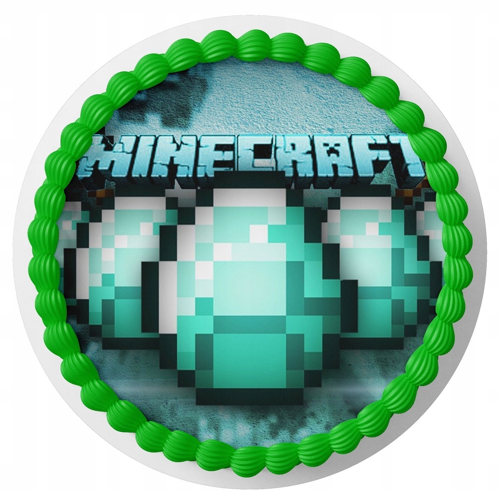 OPŁATEK NA TORT 26 CM MINECRAFT + NAPIS GRATIS - 13764996760 ...