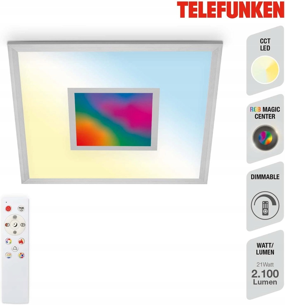 Telefunken Panel Sufitowy RGB LED CCT Centerlight - 13137353483 ...